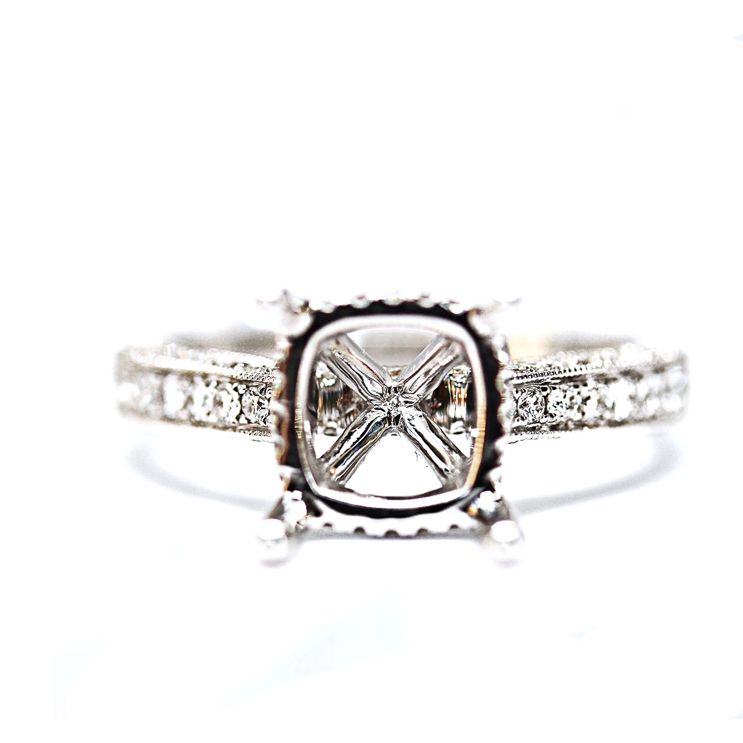 14K White Gold Diamonds All Around Diamondaire Engagement Ring – The ...